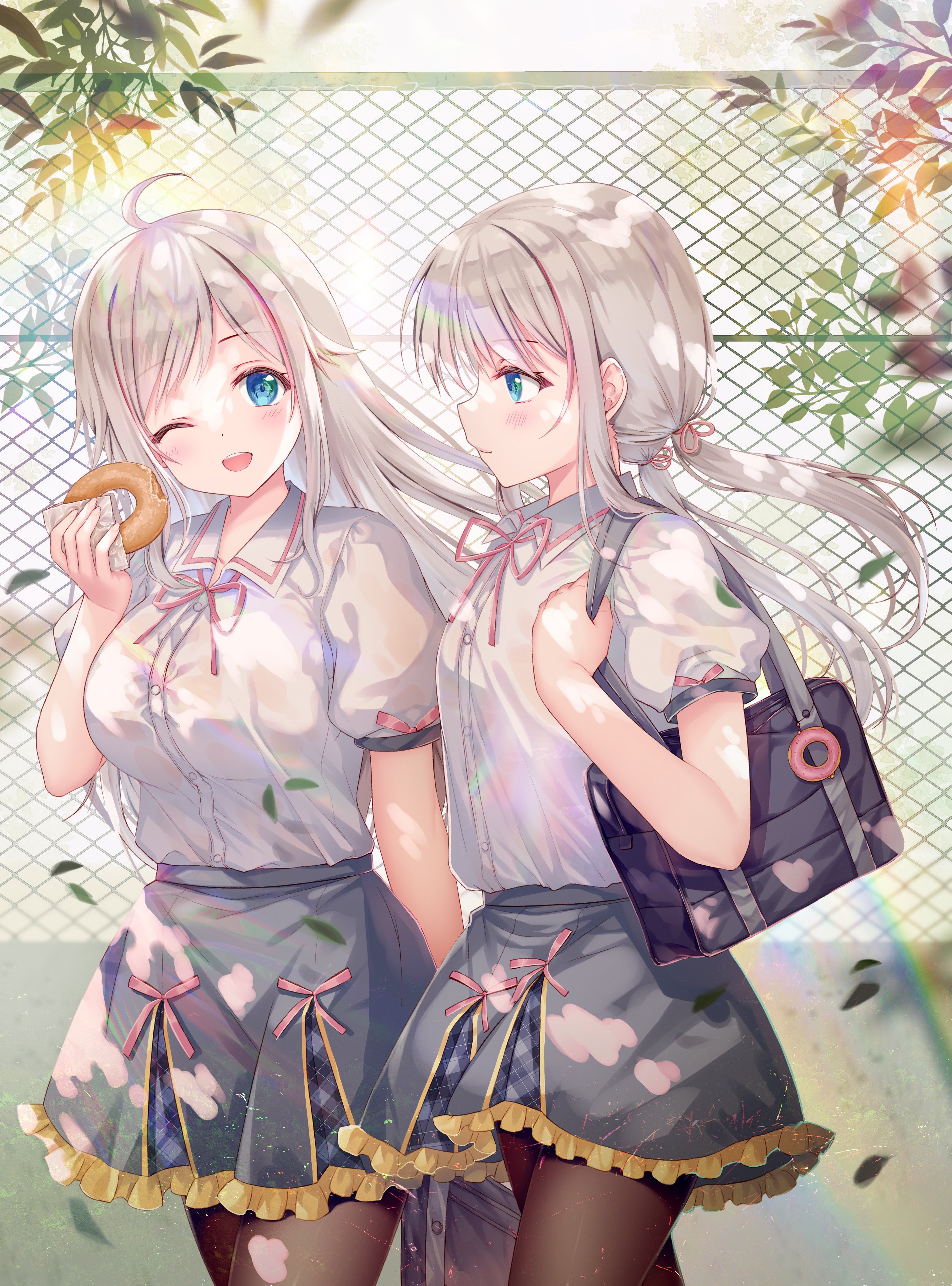 twinbox twinbox school shiraishi erica shiraishi karin (twinbox) pantyhose seifuku | #1135079 ...